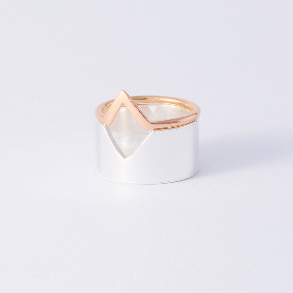 'Flip It' 9ct Rose Gold & Silver 2 part Ring – Jo Irvine Jewellery