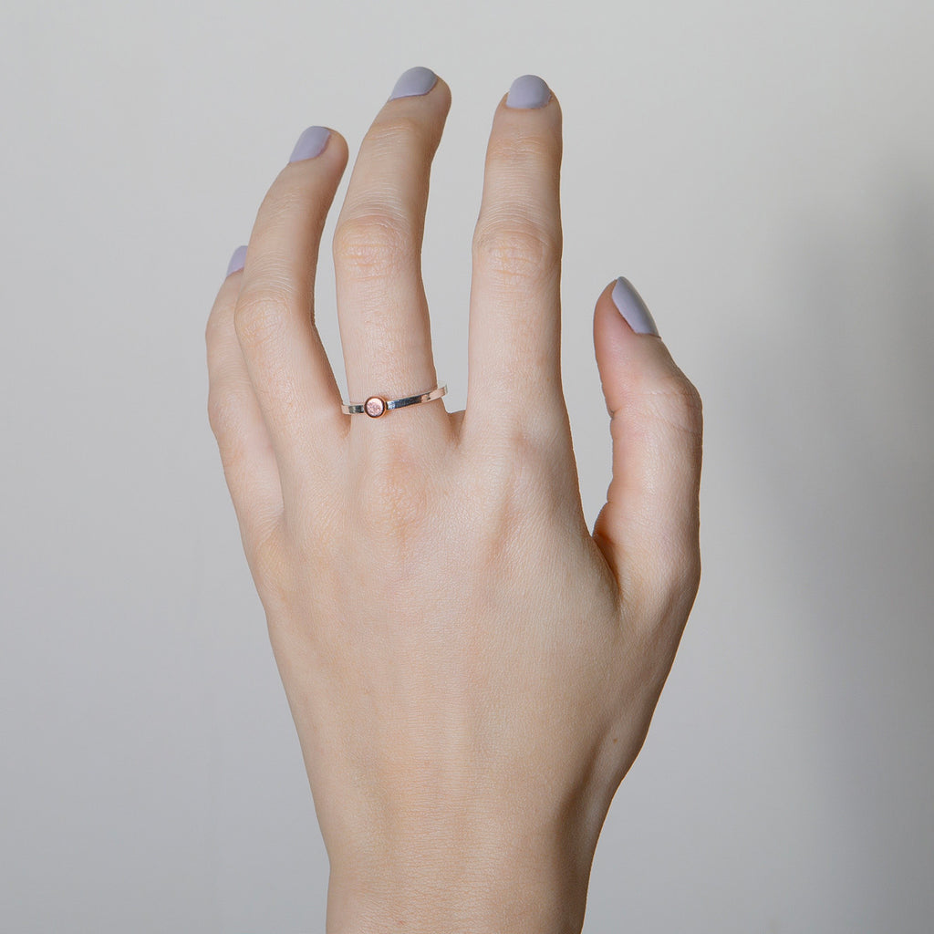 'Dot Rose' 9ct Rose Gold & Silver Ring – Jo Irvine Jewellery